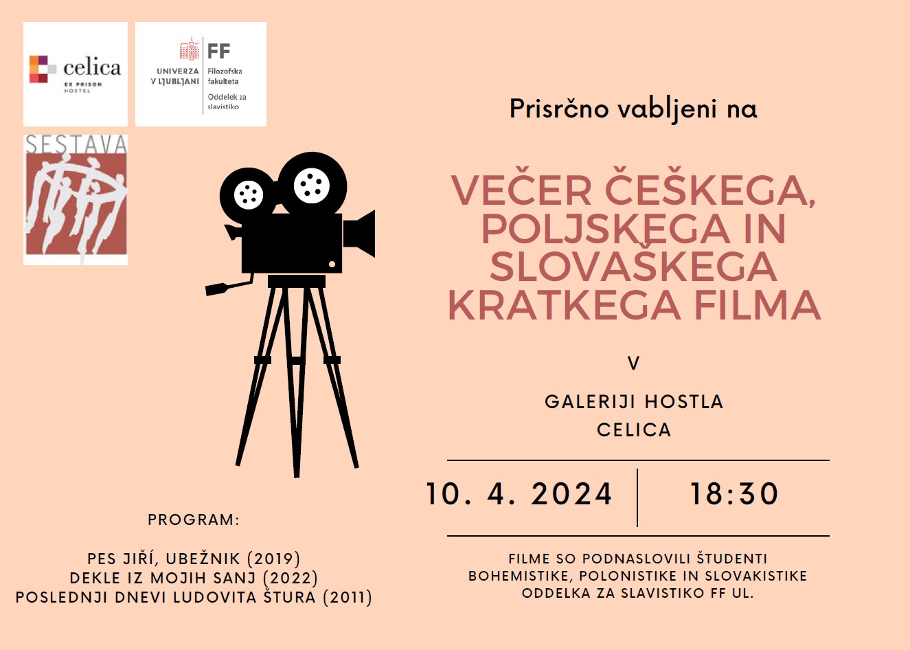 An evening of Czech, Polish and Slovak short films & Hostel Celica